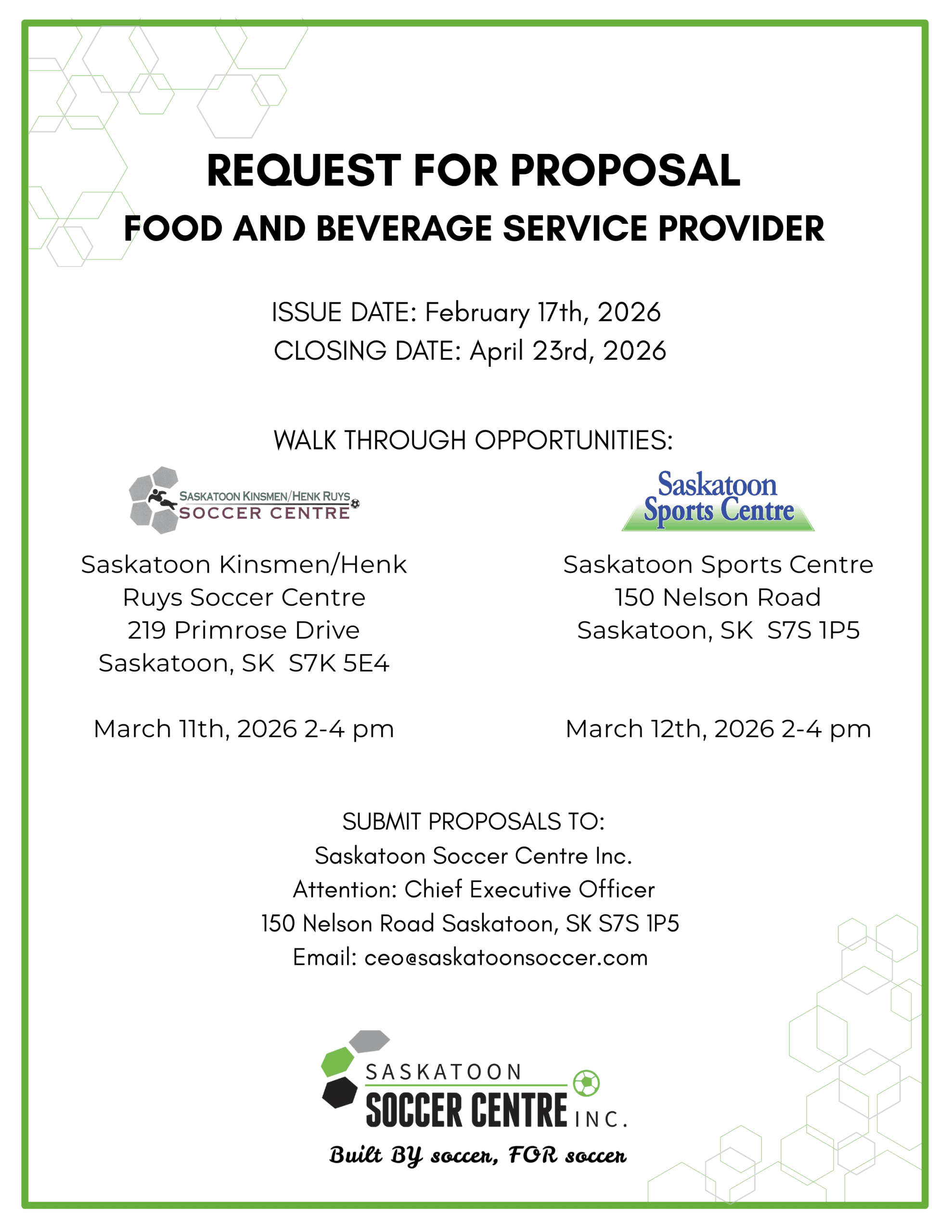 Request for Proposal - Food & Beverage Service Provider